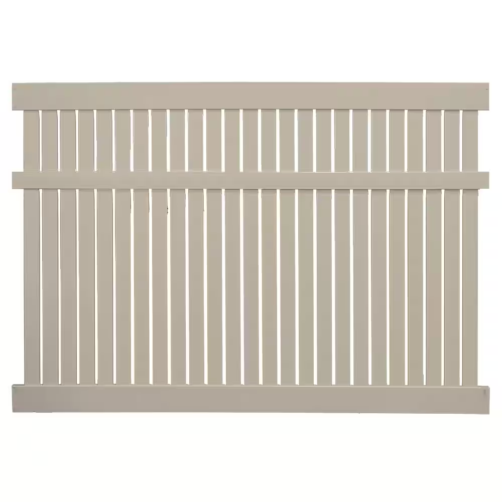 Weatherables Huntington 5 ft. H x 8 ft. W Khaki Vinyl Semi-Privacy Fen – PROARB