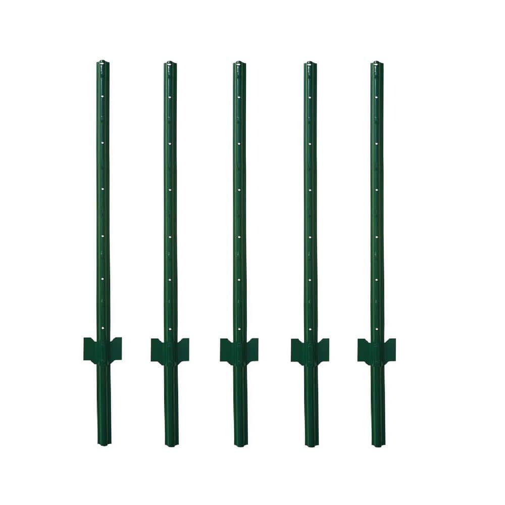 Angel Sar 48 in. x 1.2 in. x 1.2 in. Metal Fence Post U Post Green for – PROARB