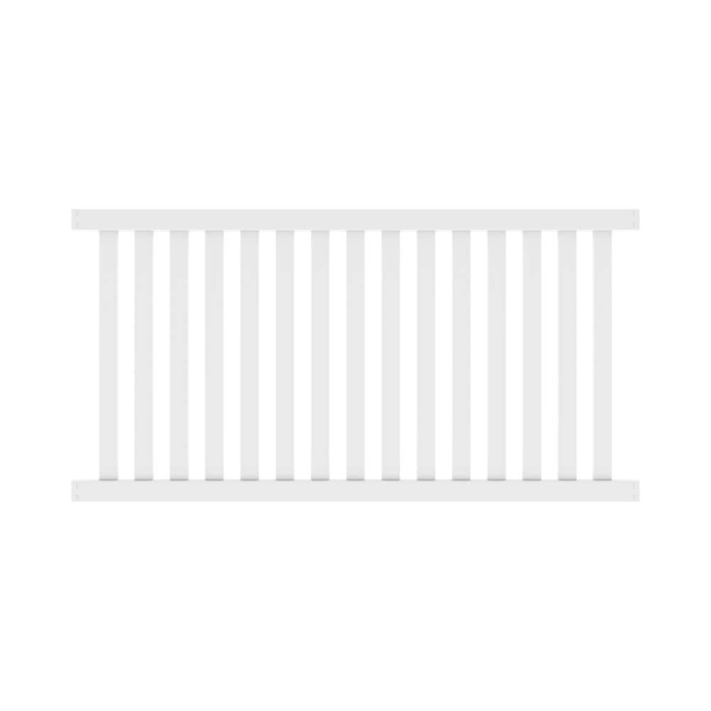 Freedom Terex 4-ft H x 8-ft W White Vinyl Fence Panel (Unassembled ...