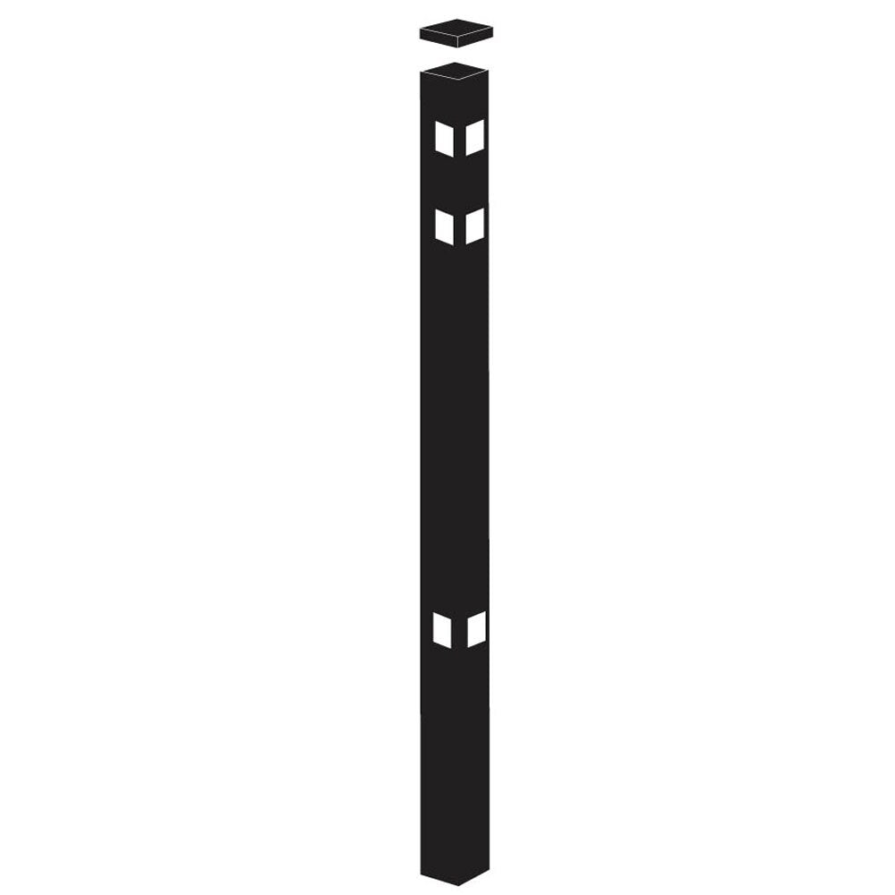 Freedom Providence 7-ft H x 2-in W Black Aluminum Spaced Picket Presse ...