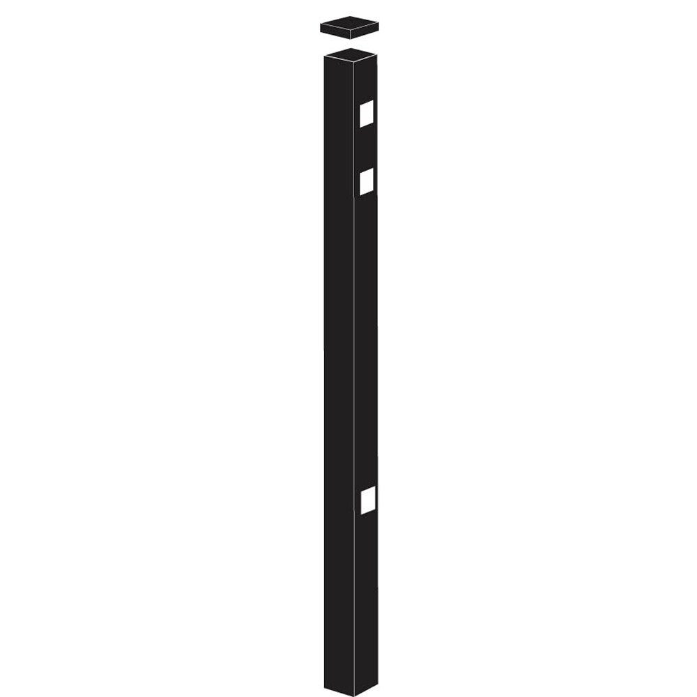 Freedom Providence 7-ft H x 2-in W Black Aluminum Spaced Picket Presse ...