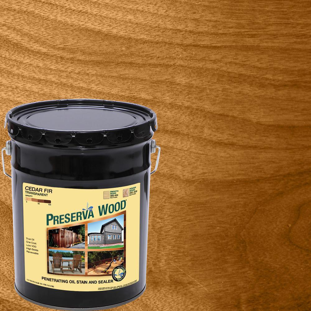 Preserva Wood 5 gal. Oil-Based Cedar-Fir Penetrating Exterior Stain an ...