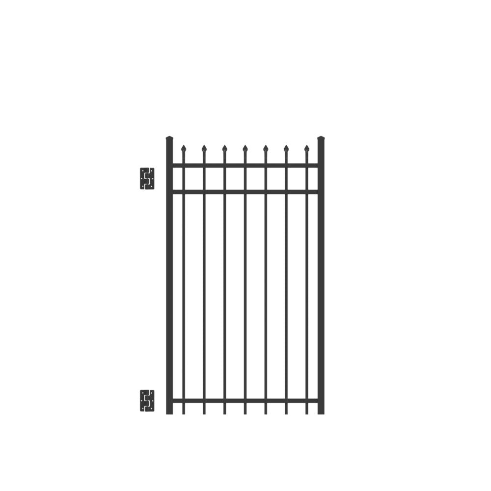 Freedom Providence 5-ft H Black Aluminum Spaced Picket Arched-top Deco ...