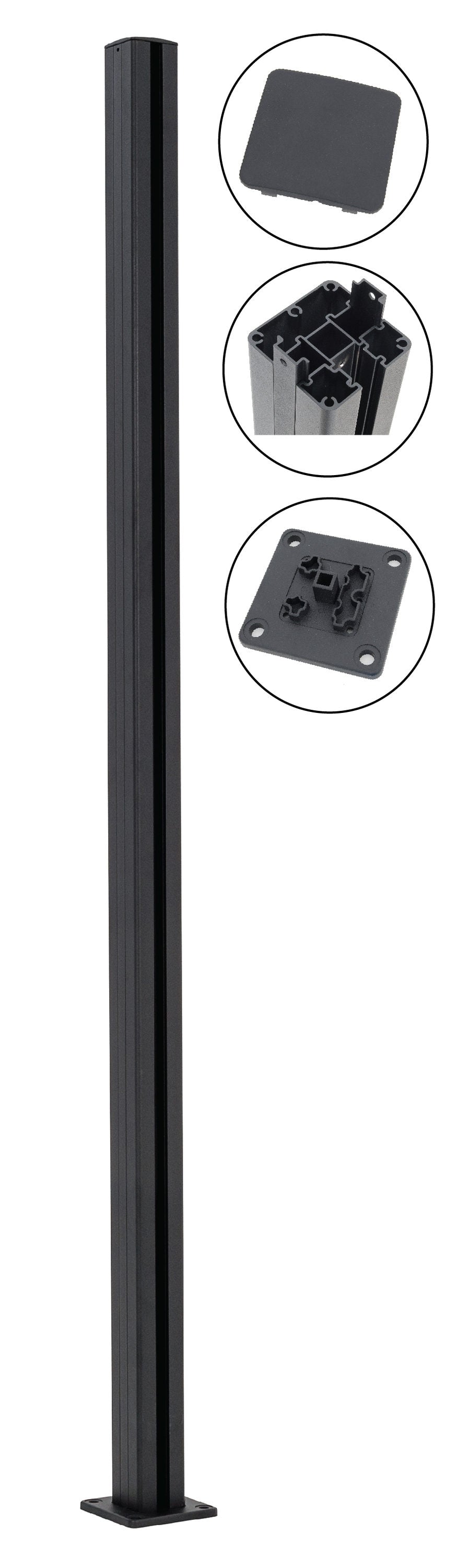 Infinity Euro 4-ft H Black Composite Fence with Post Cap – PROARB