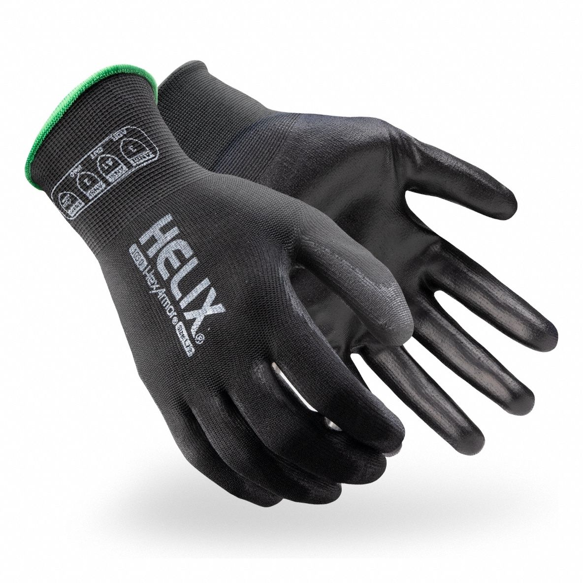 HEXARMOR Helix GP Knit Gloves - XS, Black, ANSI Abrasion Level 3 – PROARB