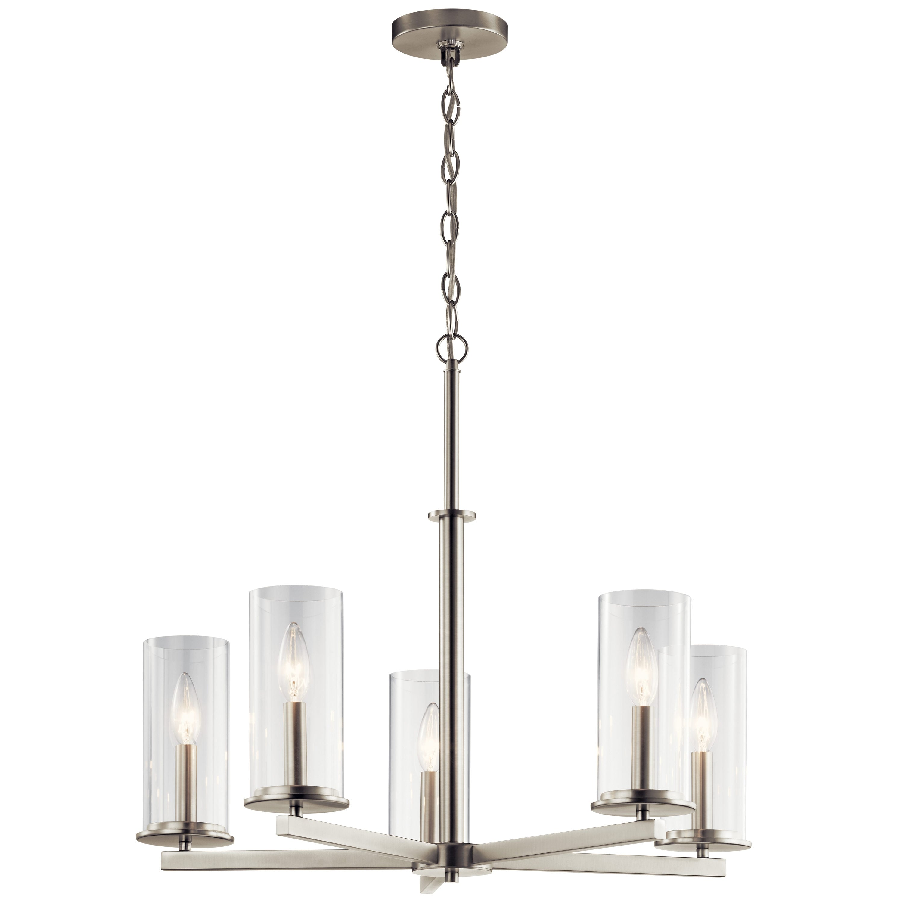Kichler Crosby 5-Light Brushed Nickel Transitional Cage Chandelier – PROARB