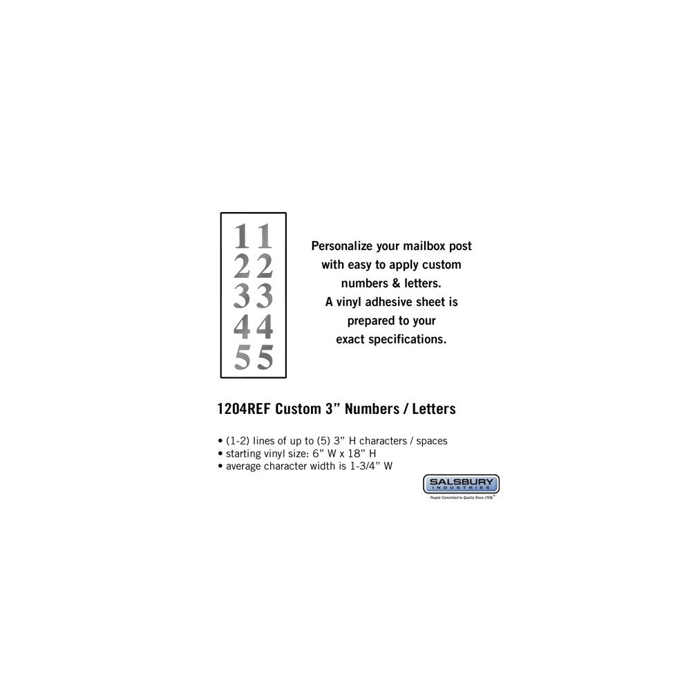 Customizable Reflective Vinyl Numbers and Letters, 3 Inches High – PROARB