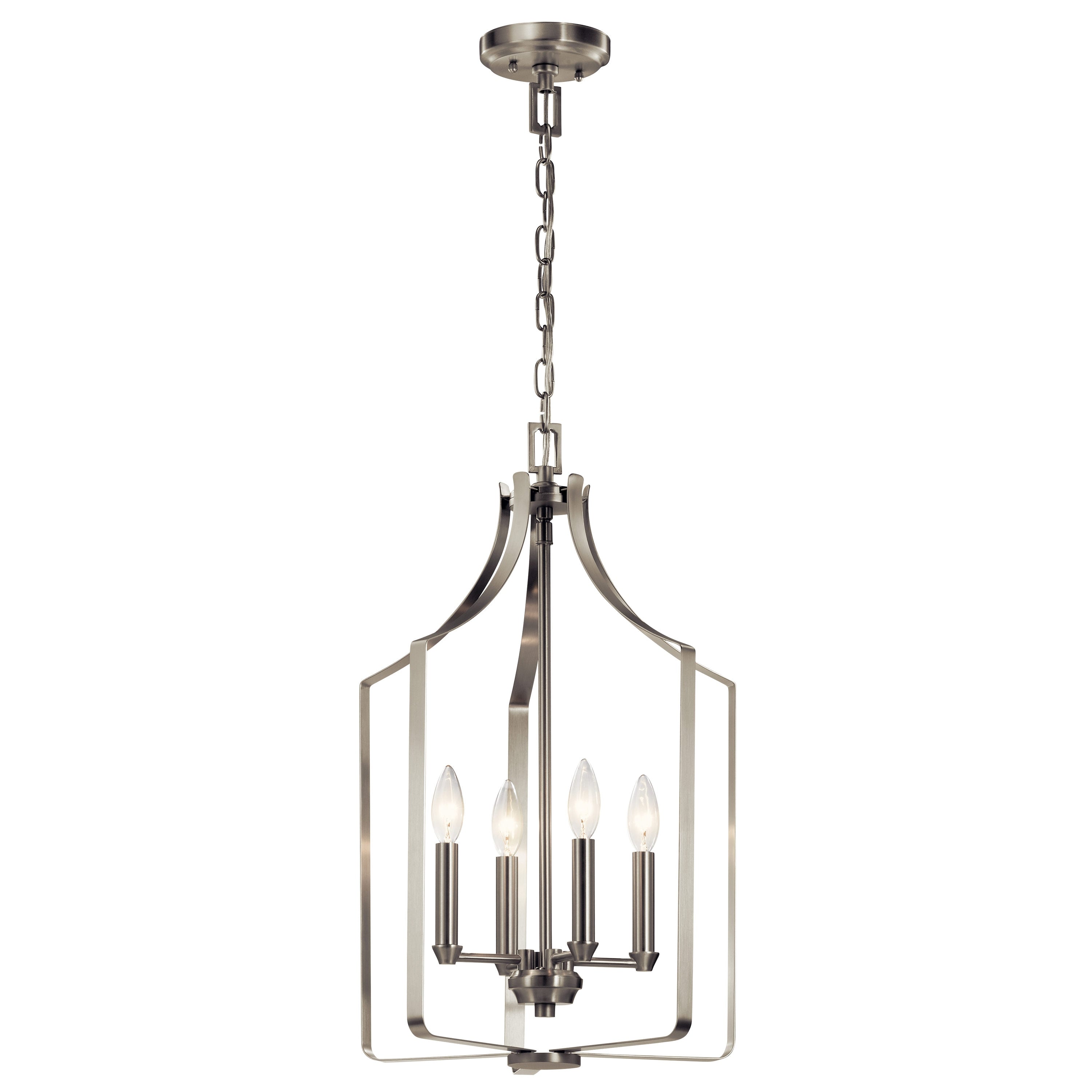 Kichler Morrigan 4-Light Brushed Nickel Traditional Cage Chandelier ...