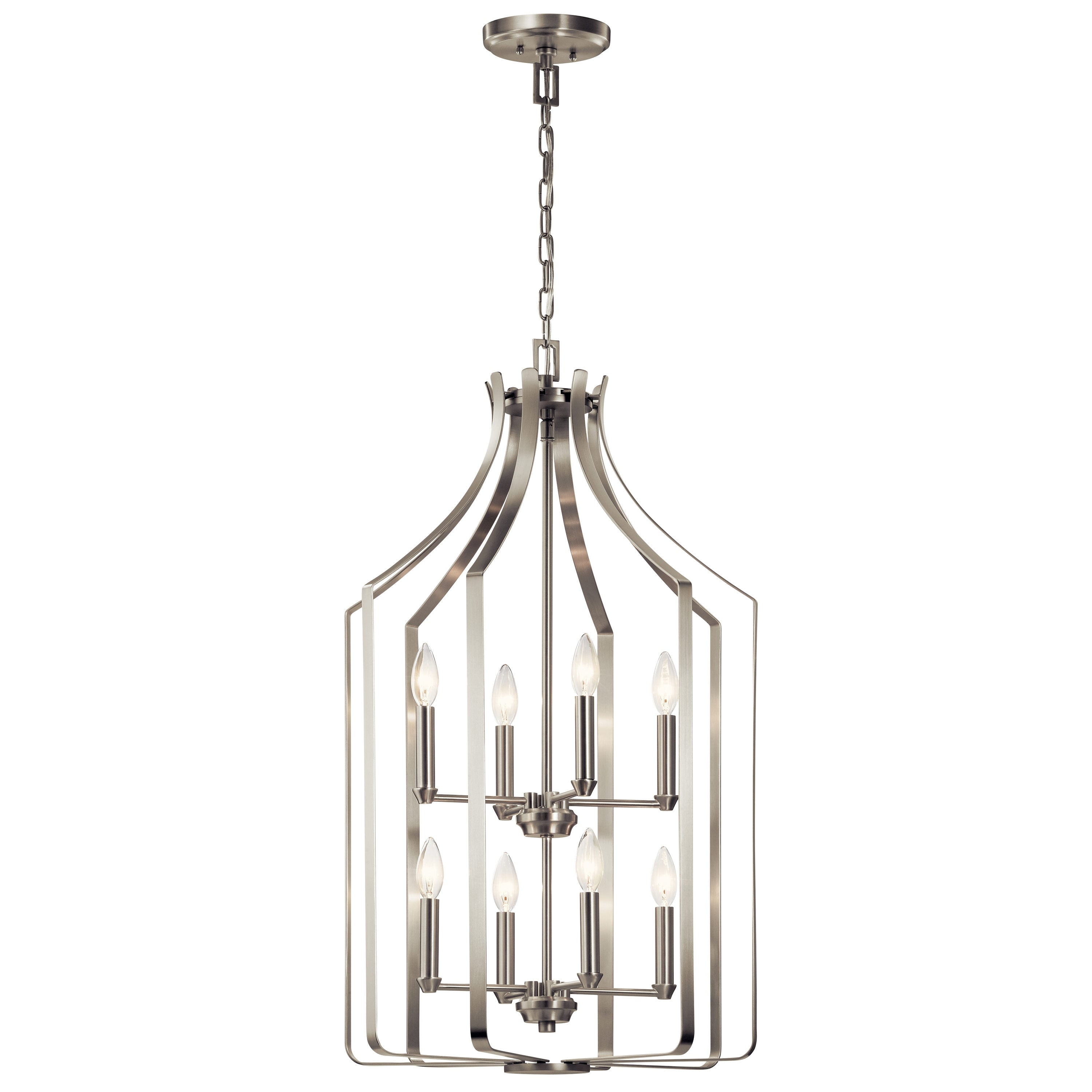 Kichler Morrigan 8-Light Brushed Nickel Traditional Cage Chandelier ...