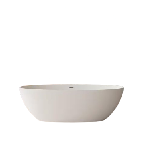 Foyil 63 in. x 31 in. Solid Surface Stone Resin Flatbottom Freestandin ...