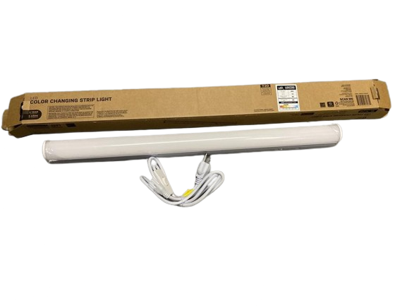 2 ft. 17-Watt Equivalent Integrated LED White Strip Light Linkable Plu ...