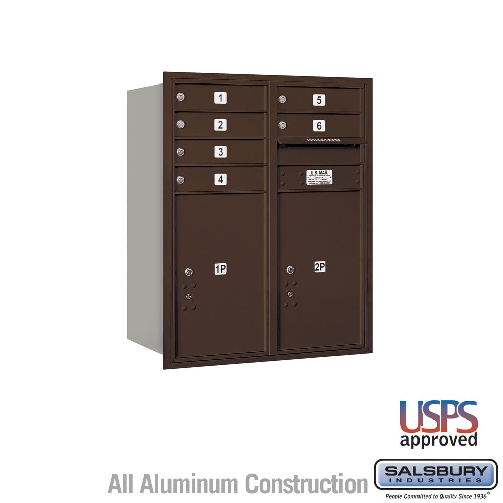 10 Door High Recessed Mounted 4C Horizontal Mailbox with Parcel Locker ...