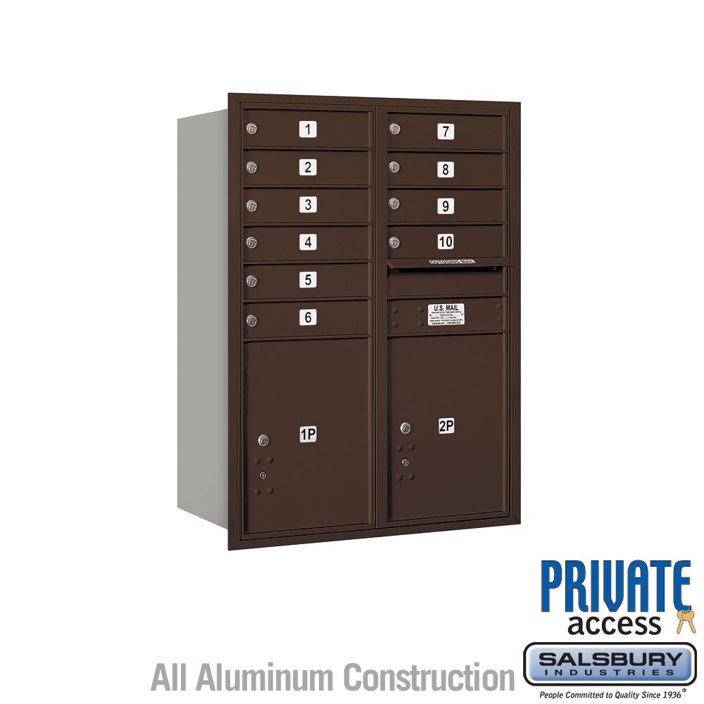 11-Door High Recessed Mounted Mailbox with Parcel Lockers - Bronze - R ...