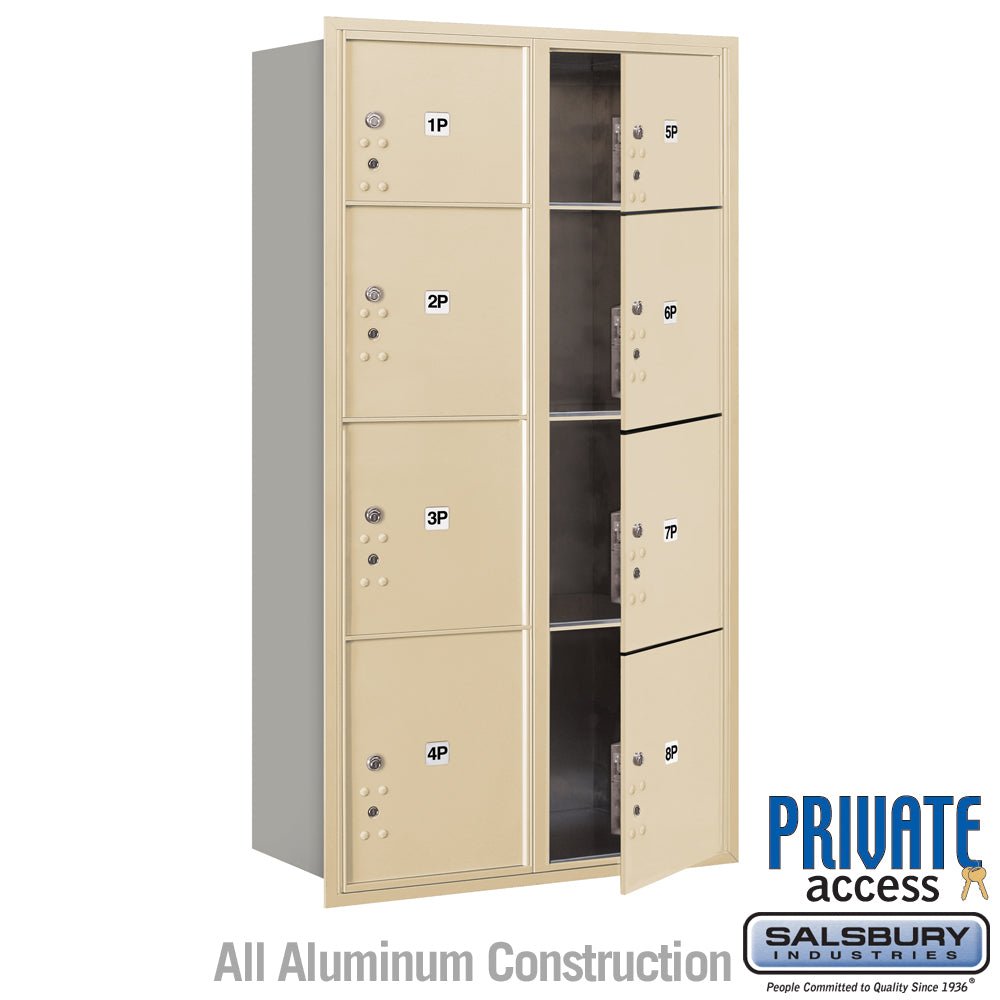 Maximum Height Recessed Mounted 4C Horizontal Parcel Locker with 8 Par ...