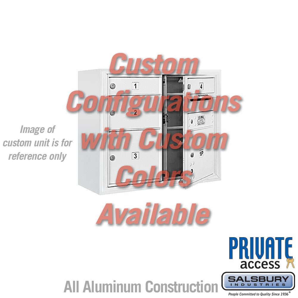Surface Mounted 4C Horizontal Mailbox Unit - 6 Door High, Double Colum ...