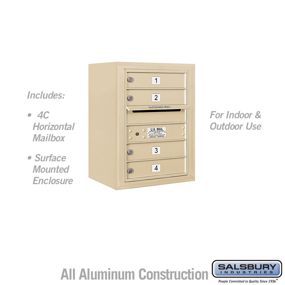 6-Door Surface Mounted 4C Horizontal Mailbox with USPS Access – PROARB