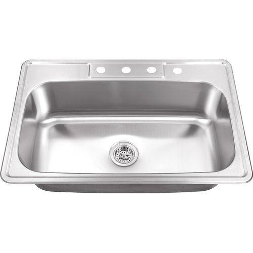 Soleil 20 Gauge Stainless Steel 33'' L x 22'' W Drop-In Kitchen Sink ...