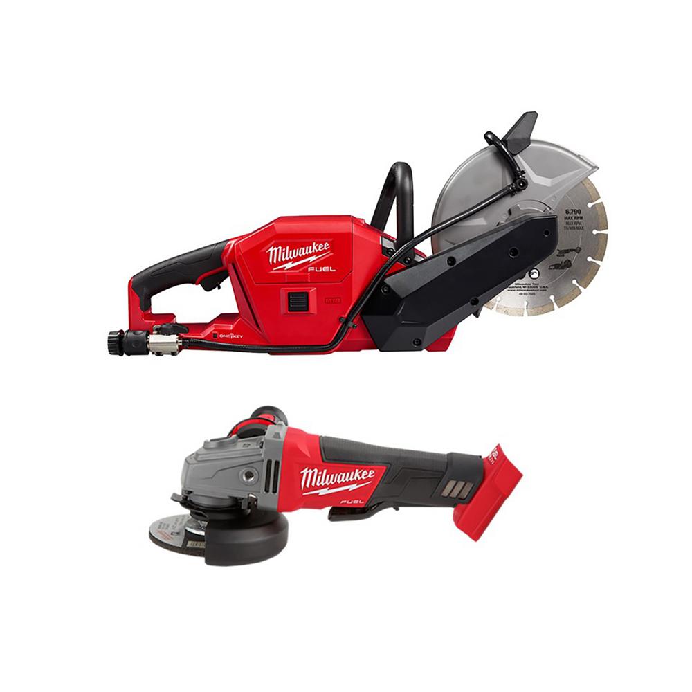 M18 FUEL 18-Volt Lithium-Ion Brushless 9 in. Cordless Cut Off Saw & 4 ...
