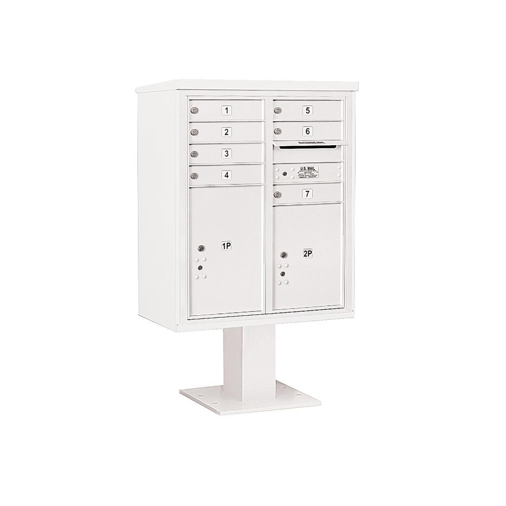 3400 Horizontal Series 7-Compartment 1-Parcel Locker Pedestal Mount Ma ...