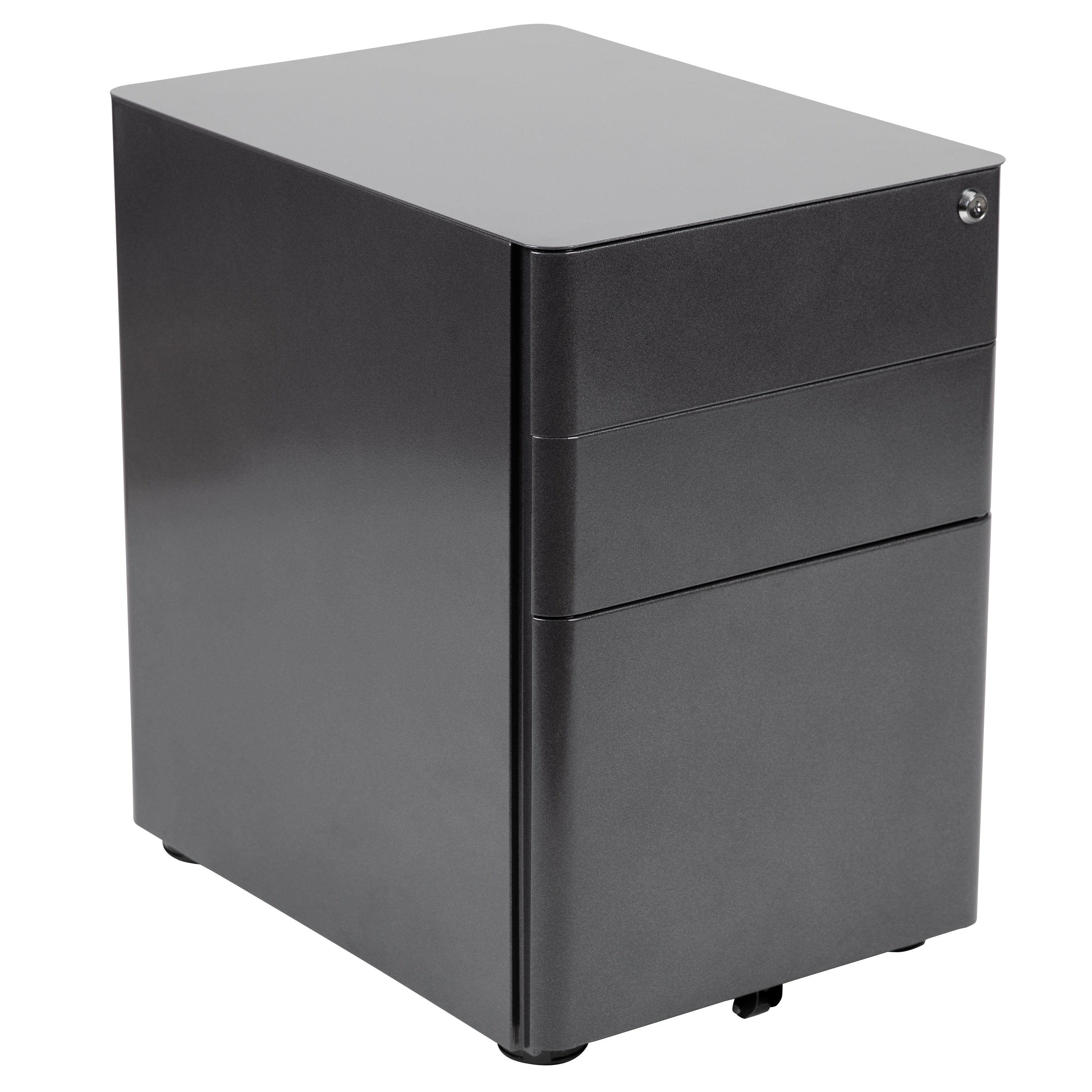 Flash Furniture Contemporary Black 3-Drawer Filing Cabinet, Commercial ...