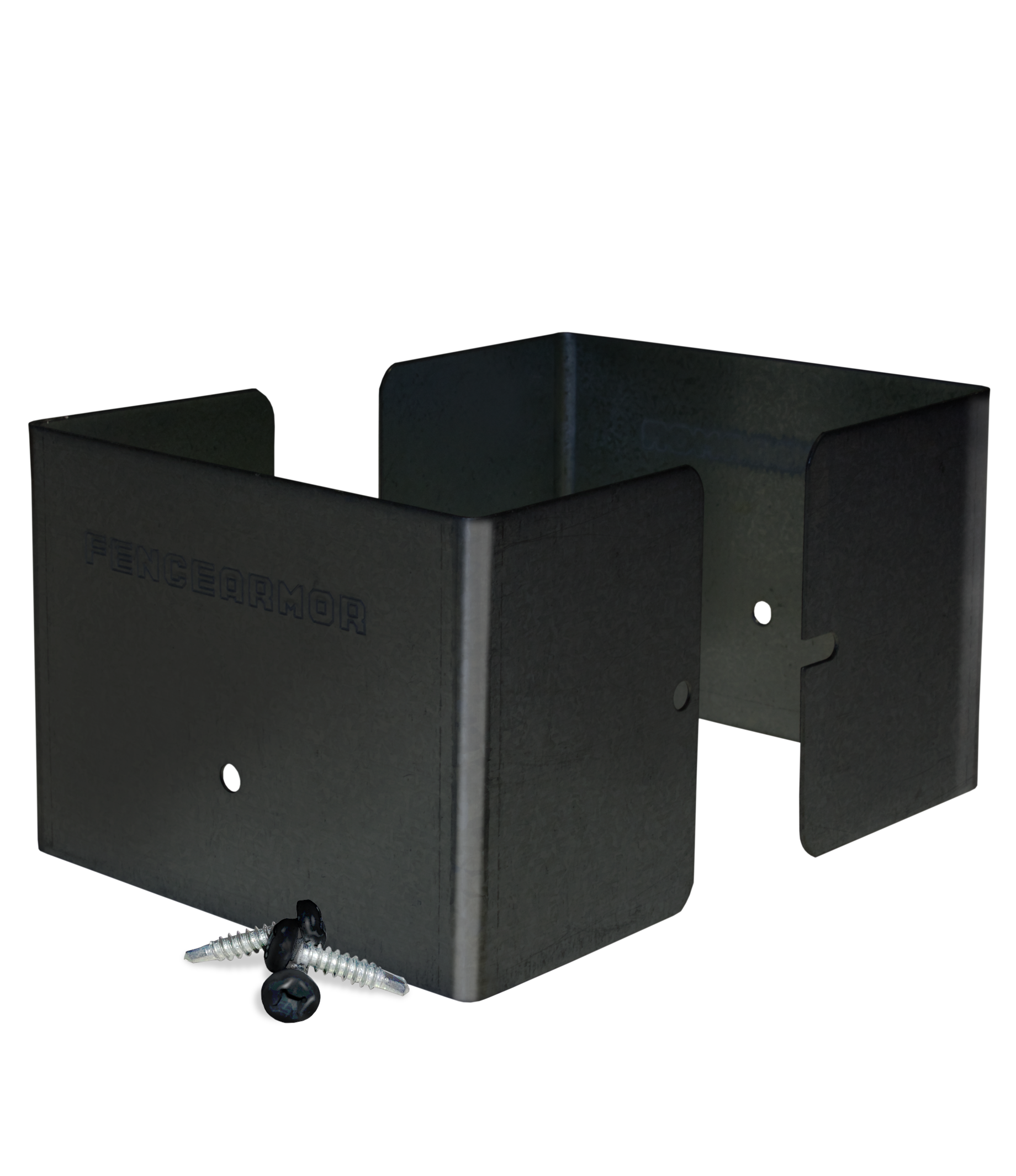 Fence Armor Full Protection Post Guard 4-in Powder Coated Black Galvan ...