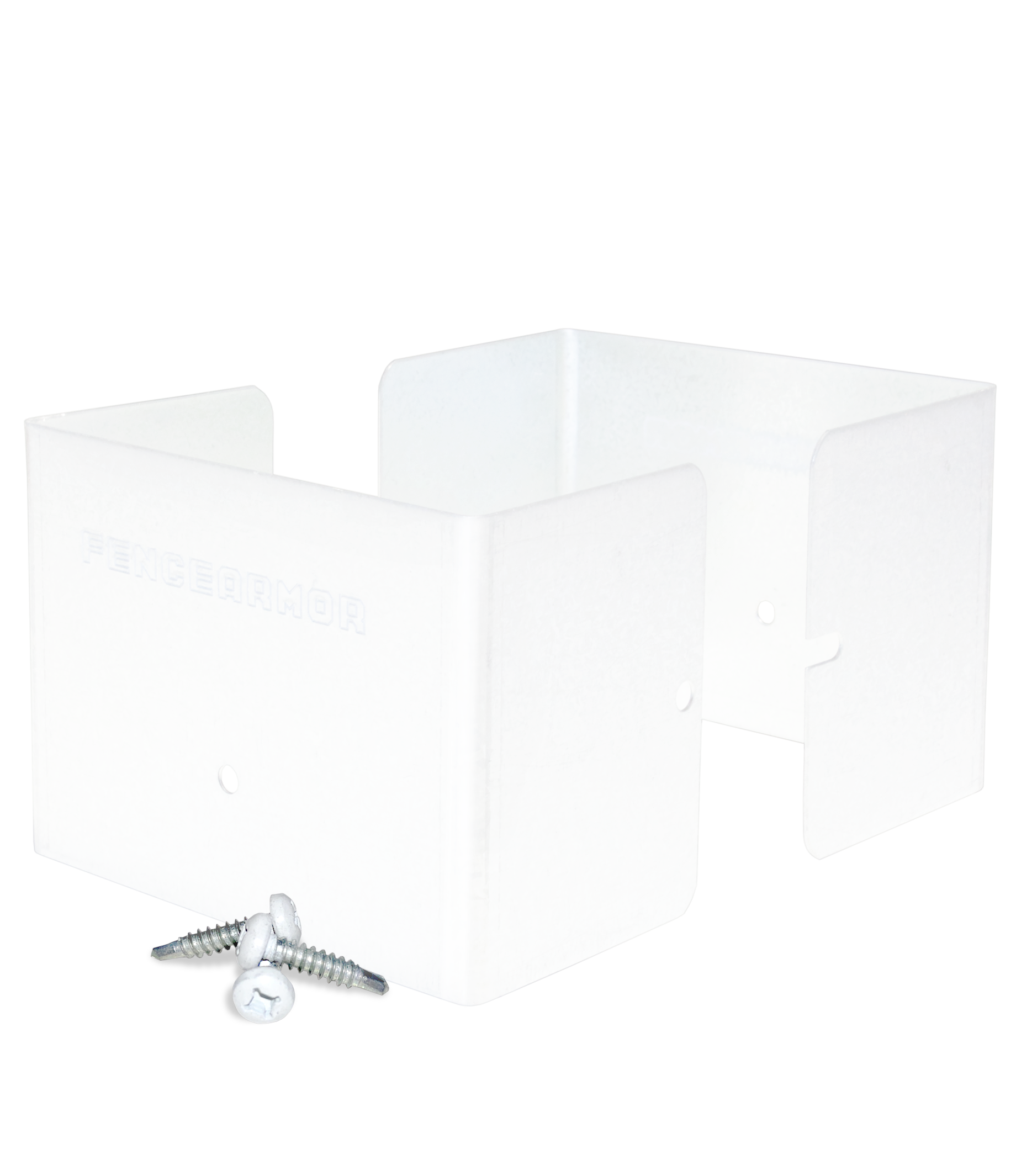 Fence Armor Full Protection Post Guard 5.5-in Powder Coated White Galv ...