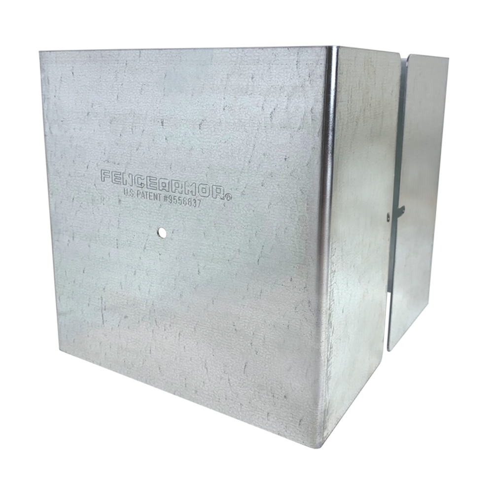 Fence Armor Pro Protection Post Guard 6-in Galvanized Steel Bracket Fo ...