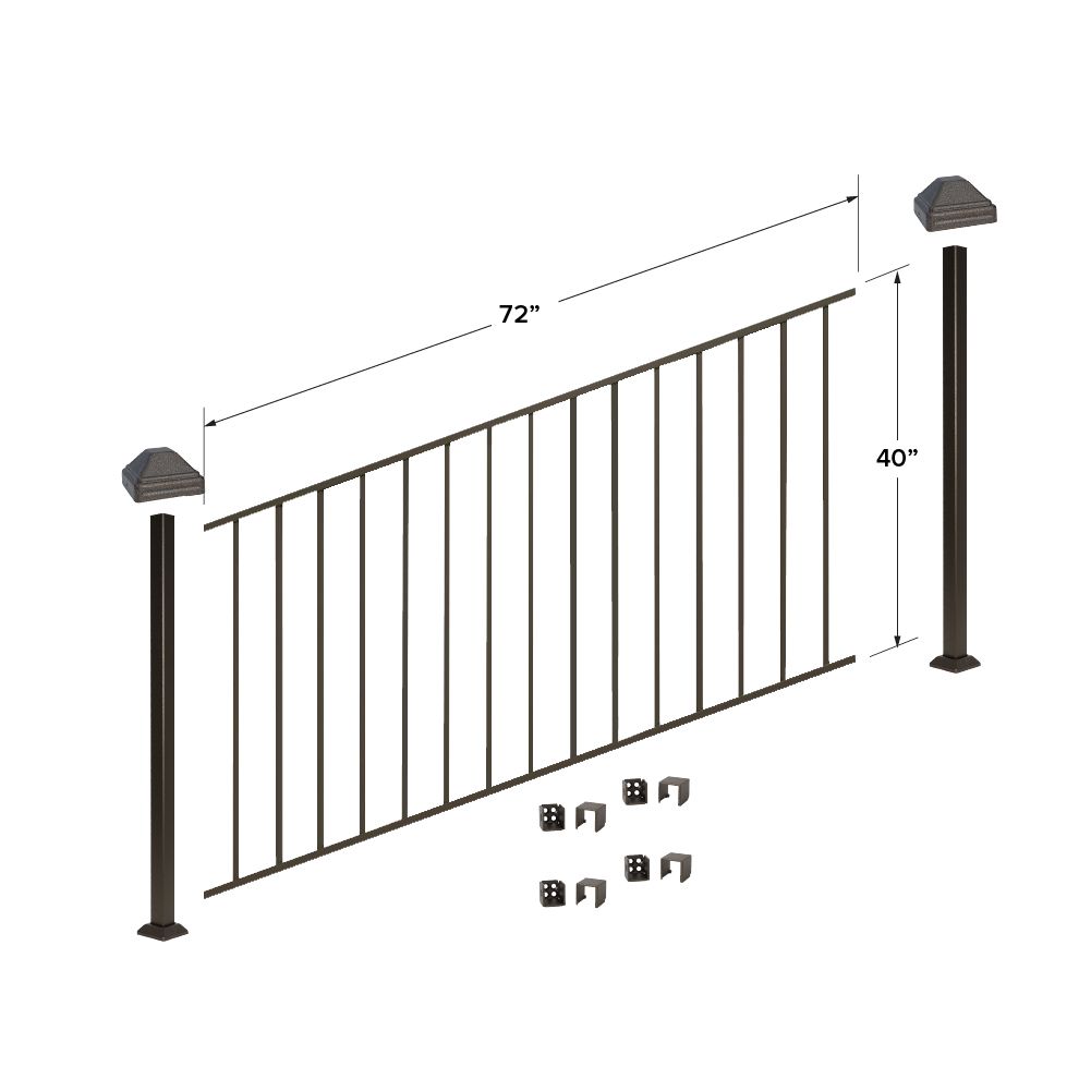 Fortress Building Products 6-ft x 40-in Antique Bronze Steel Deck Rail ...