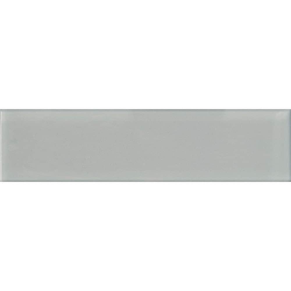 Apollo Tile (Sample) Wall Tile Mink Gray 4-in x 4-in Glossy Glass Bric ...