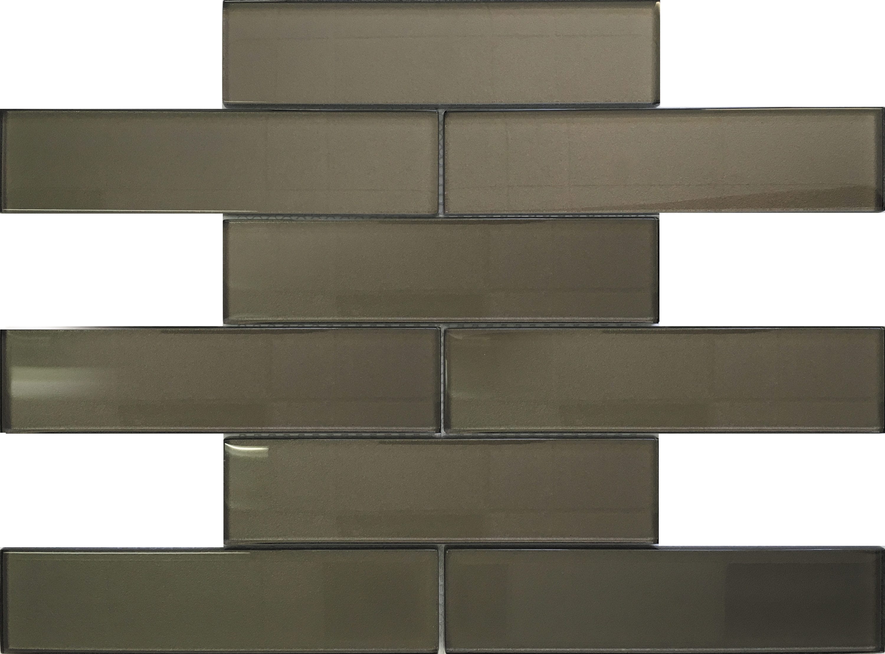 Apollo Tile (Sample) Cosmos Ash Gray 4-in x 4-in Glossy Glass Brick Mo ...