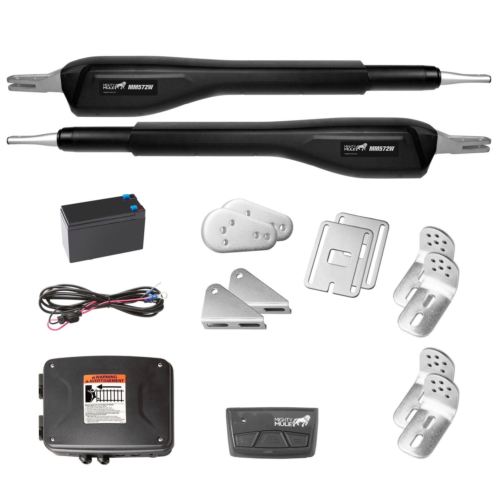 Mighty Mule 18-ft Dual Swing Universal Battery Driveway Gate Opener Ki ...