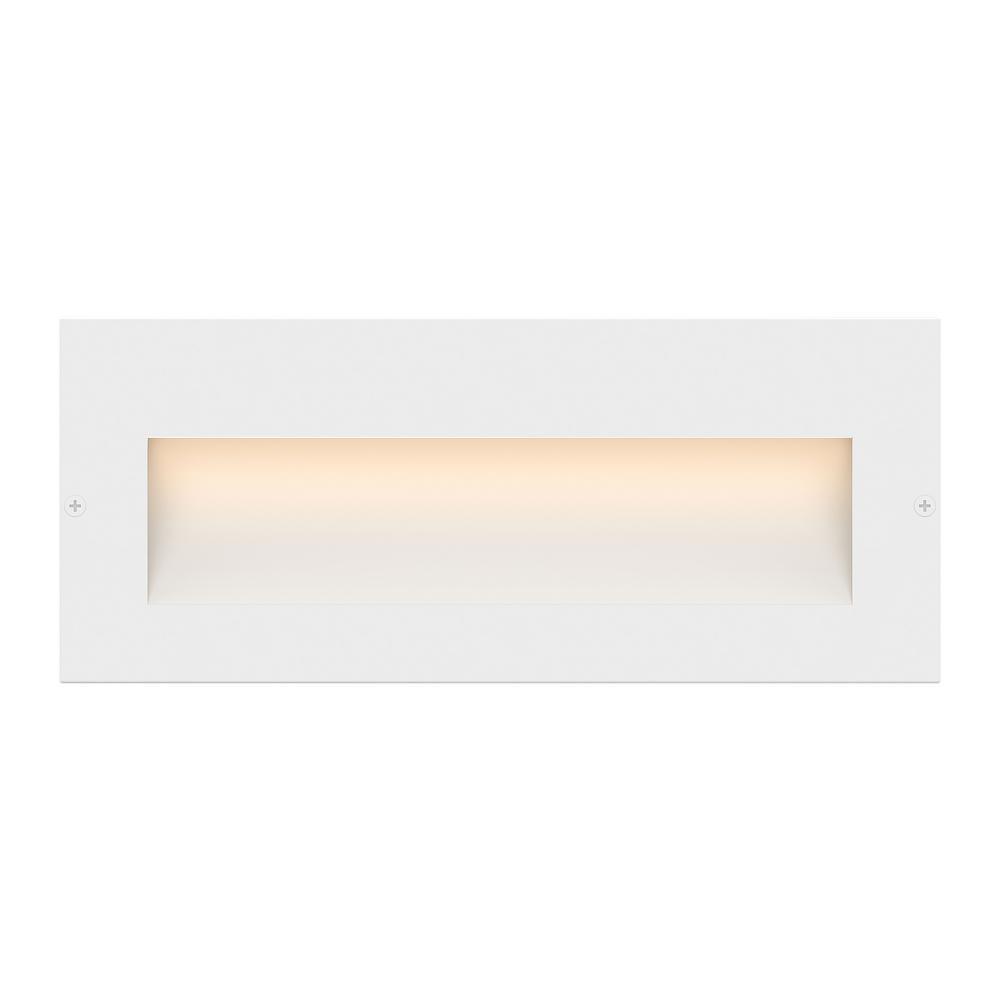 Taper Line-Voltage Satin White Integrated LED Wide Horizontal Stair Li ...