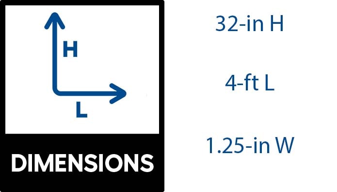 Gilpin Hampton 4-ft x 1.25-in x 32-in Black Metal Deck Rail Kit – PROARB