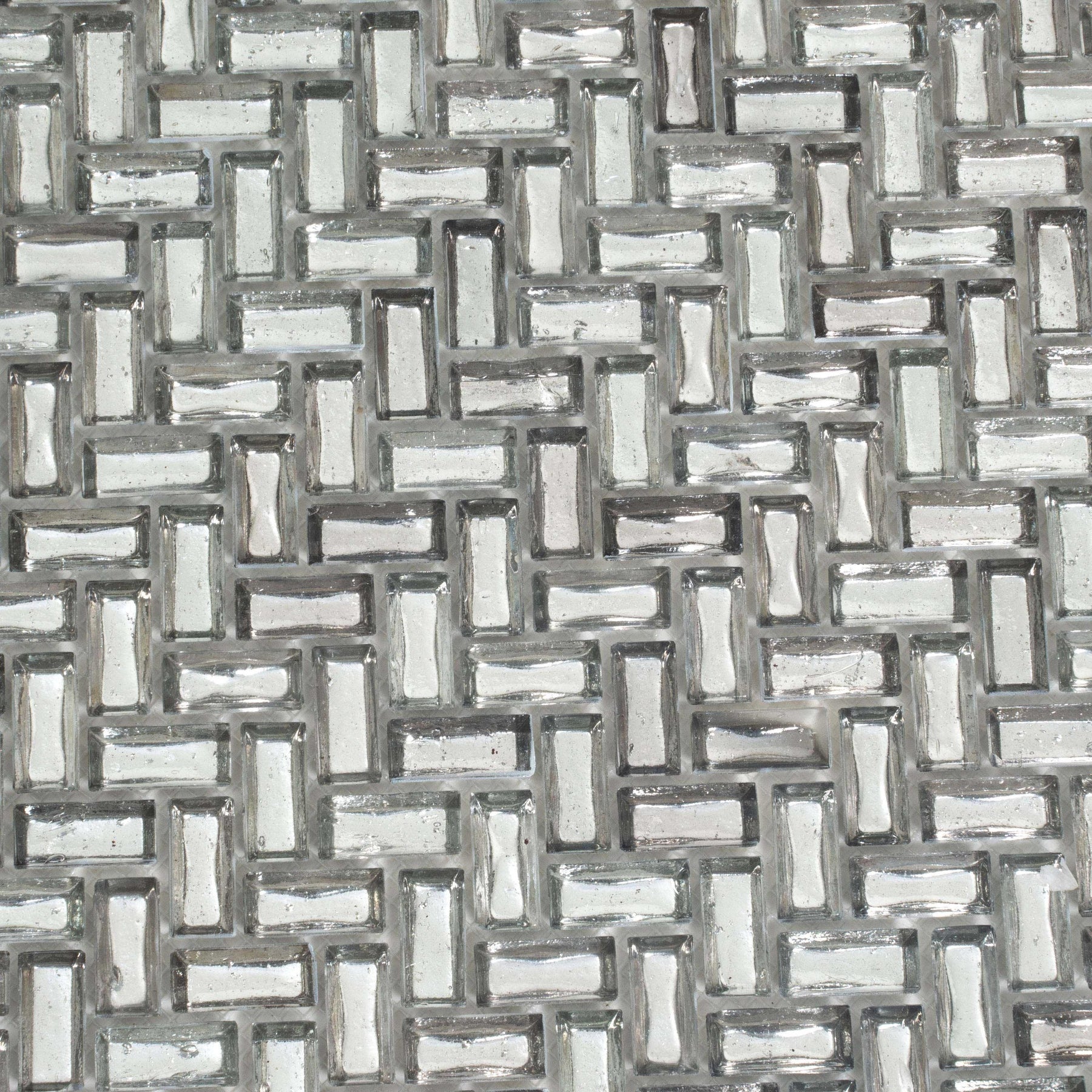 Apollo Tile Majeste Silver 12-in x 12-in Matte Glass Herringbone Patte ...
