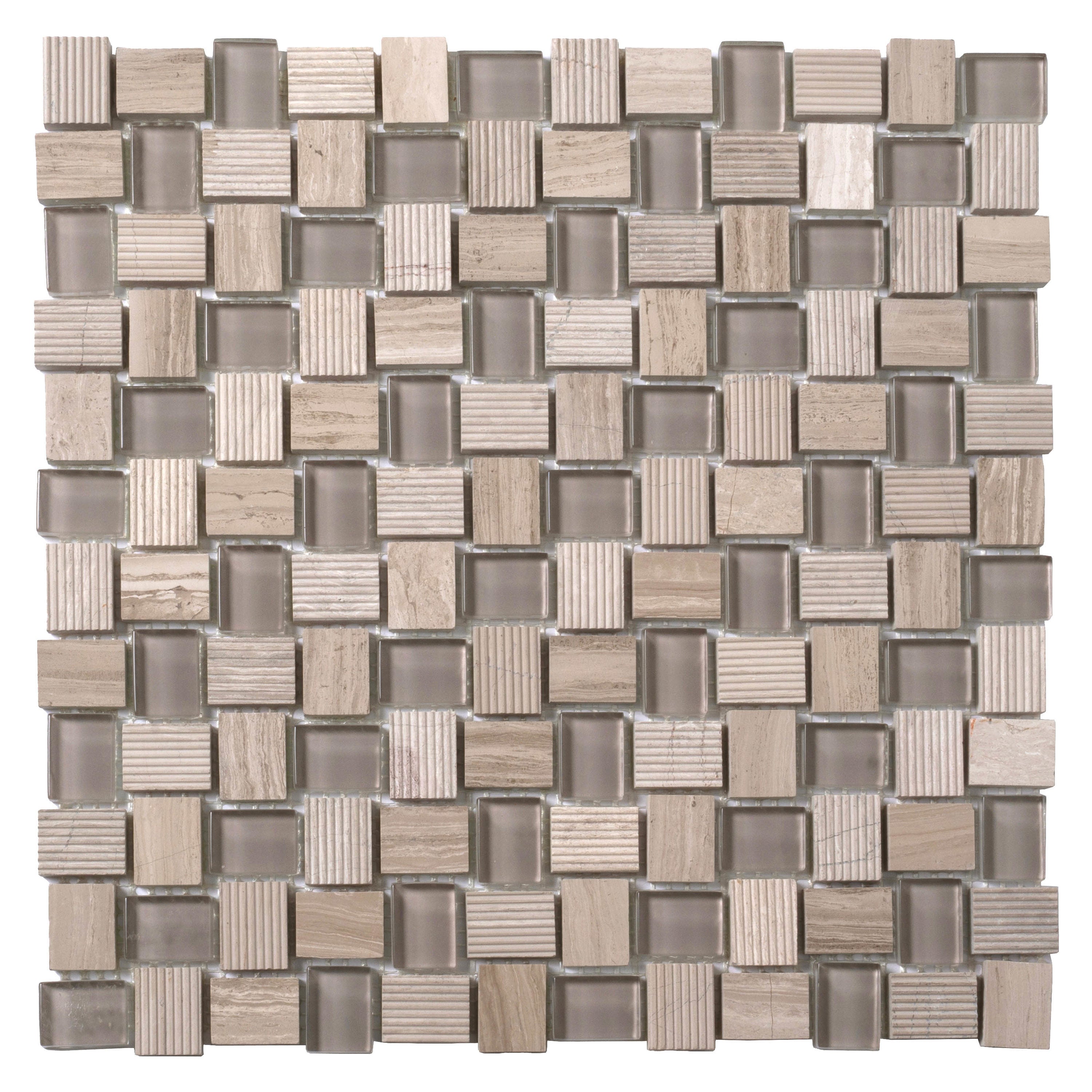 Apollo Tile (Sample) Sparta Wooden Gray 4-in x 4-in Polished Marble Ba ...