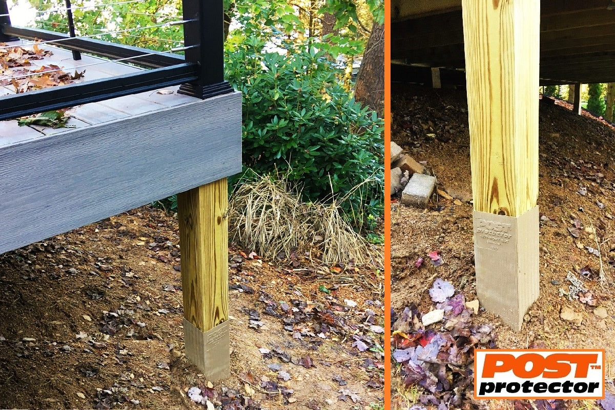Post Protector Decay Protection 5.5-in x 5.5-in x 5-ft Cedar Tone Deck ...