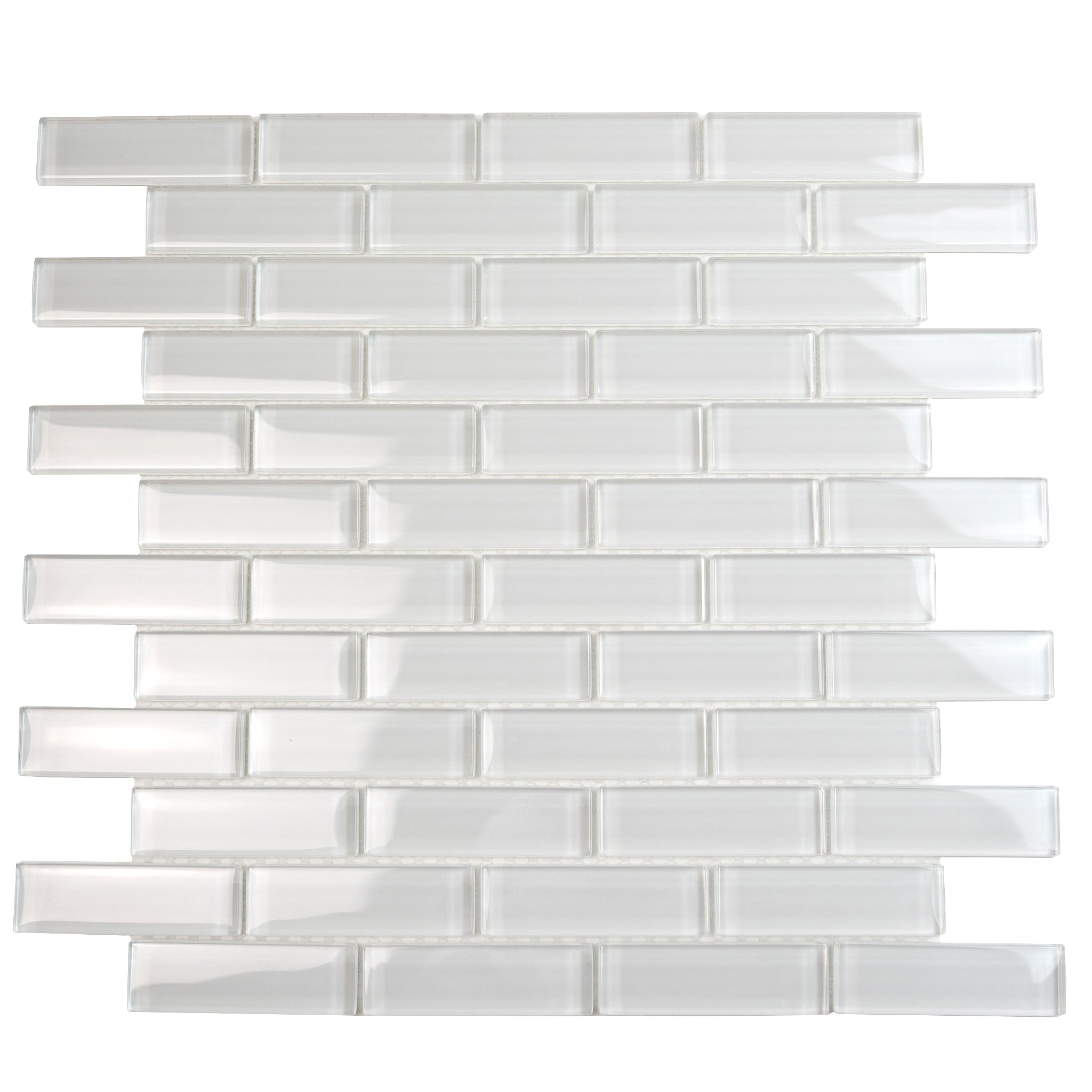 Apollo Tile (Sample) Colorway White 4-in x 4-in Glossy Glass Brick Sub ...