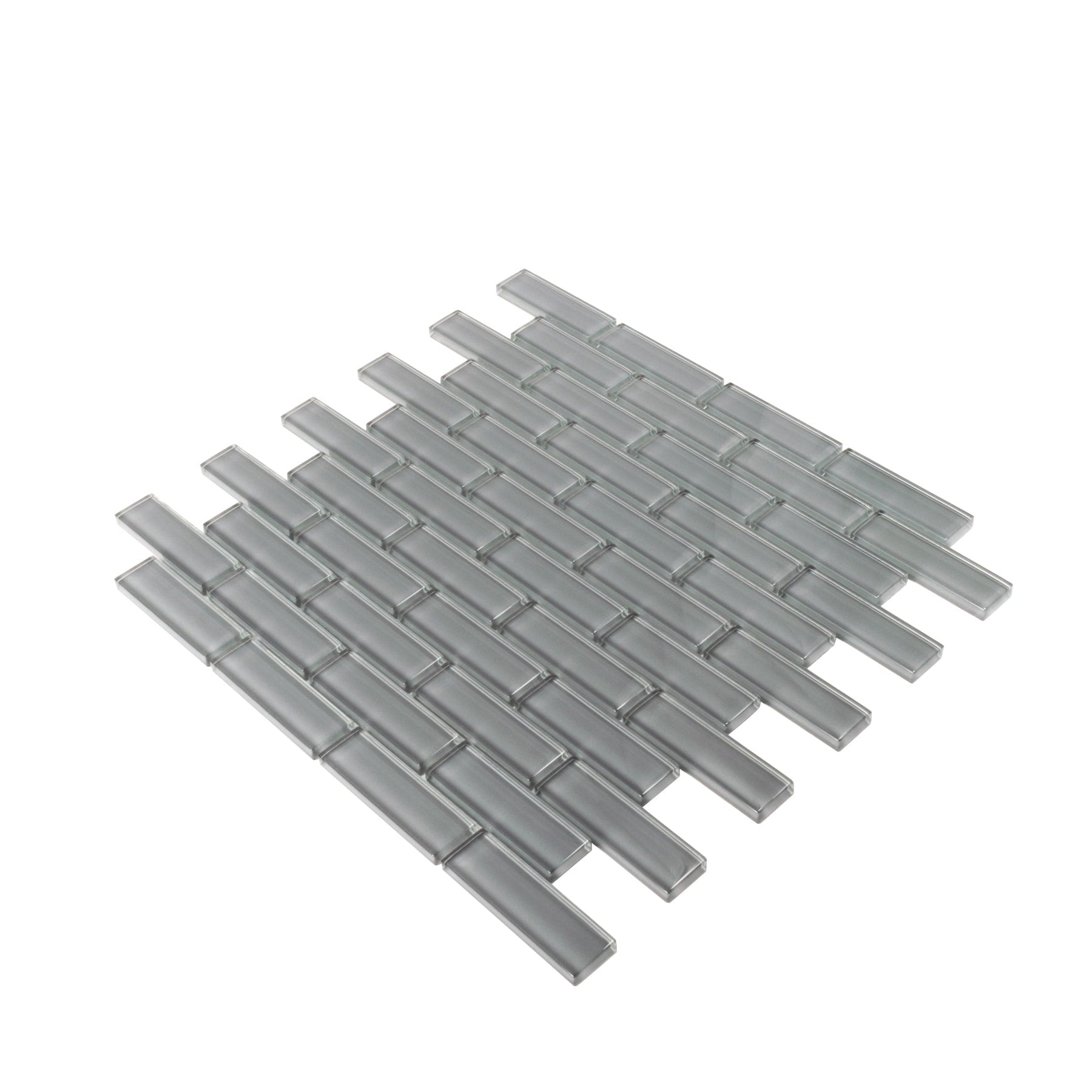 Apollo Tile (Sample) Colorway Gray 4-in x 4-in Glossy Glass Brick Subw ...
