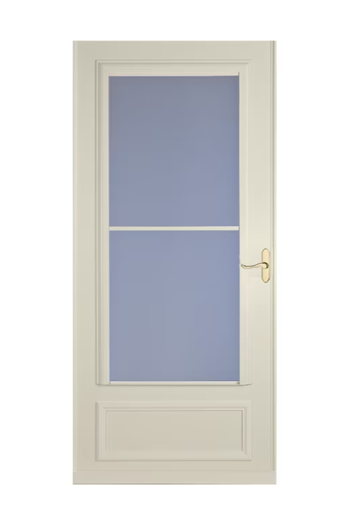 LARSON Savannah 36-in x 81-in Almond Mid-view Retractable Screen Wood ...