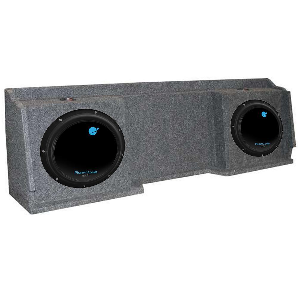 12 in. 3600-Watt Subs (Pair) and GMC Chevy Silverado Ext Cab 99-06 Box ...