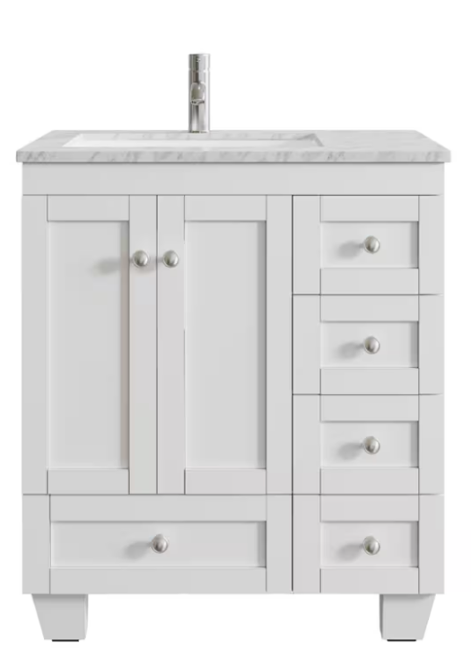 allen + roth Sandbanks 36-in Greige Undermount Single Sink Bathroom Va ...