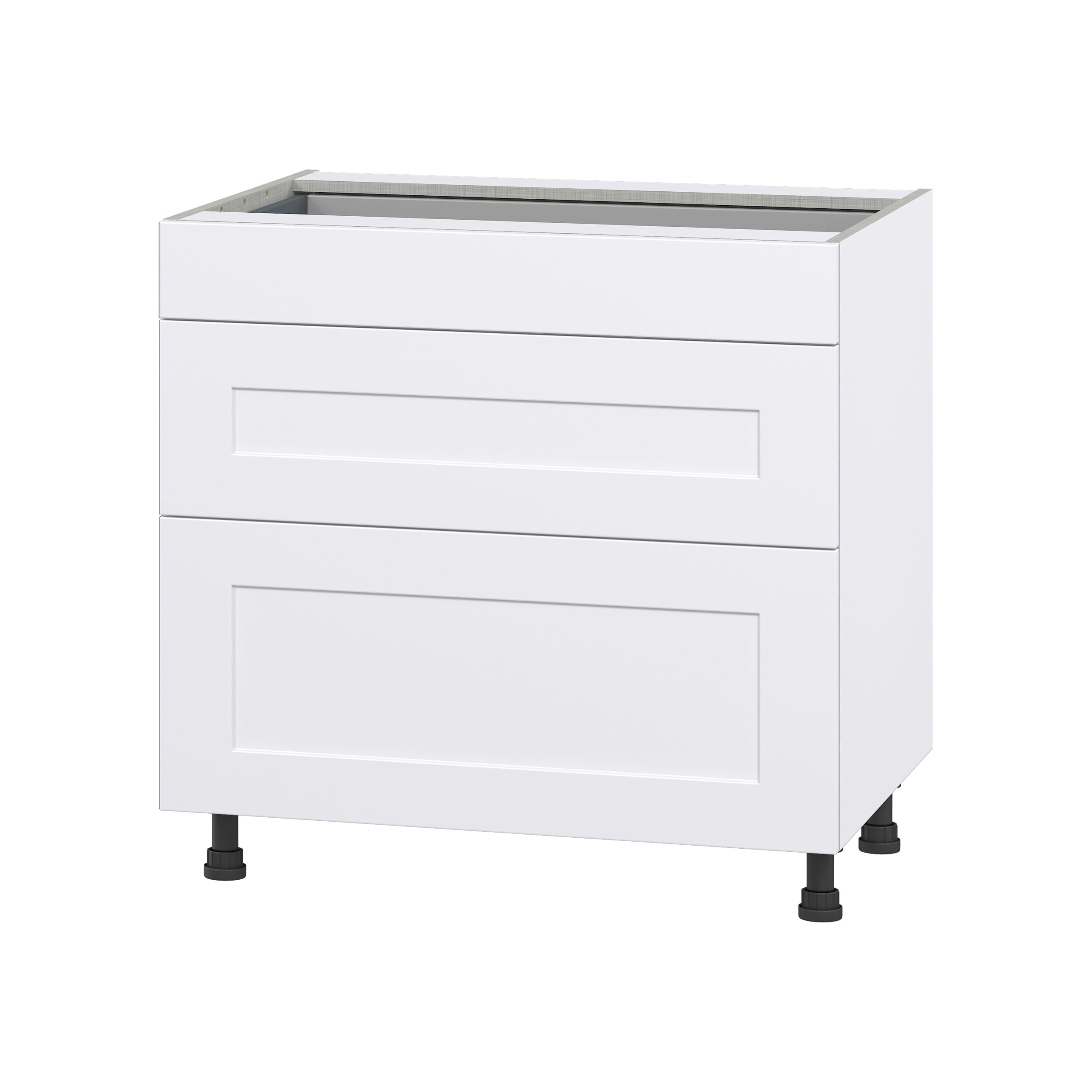 Hugo&Borg Jolie 36-in W x 34.5-in H x 24-in D Warm White 3-Drawer Base ...