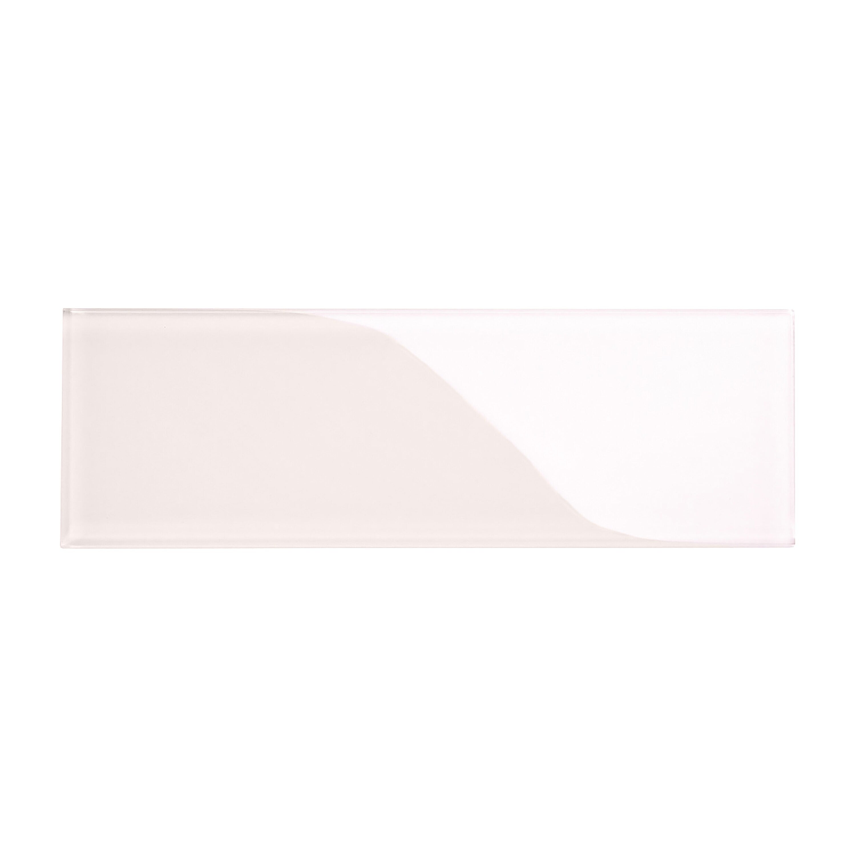 Giorbello (Sample) 4x12 glass subway tiles Rose Pale Pink 4-in x 12-in ...