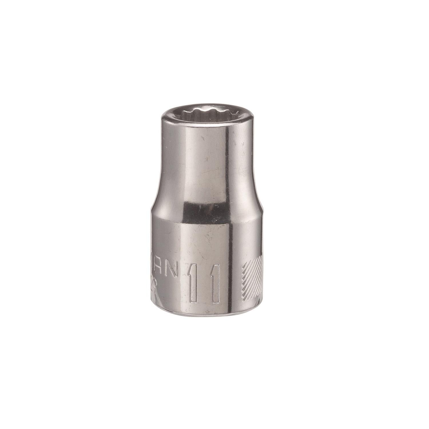 Craftsman 11 mm 12 Point Shallow Socket, 1/2 in. Drive, Polished Chrom ...