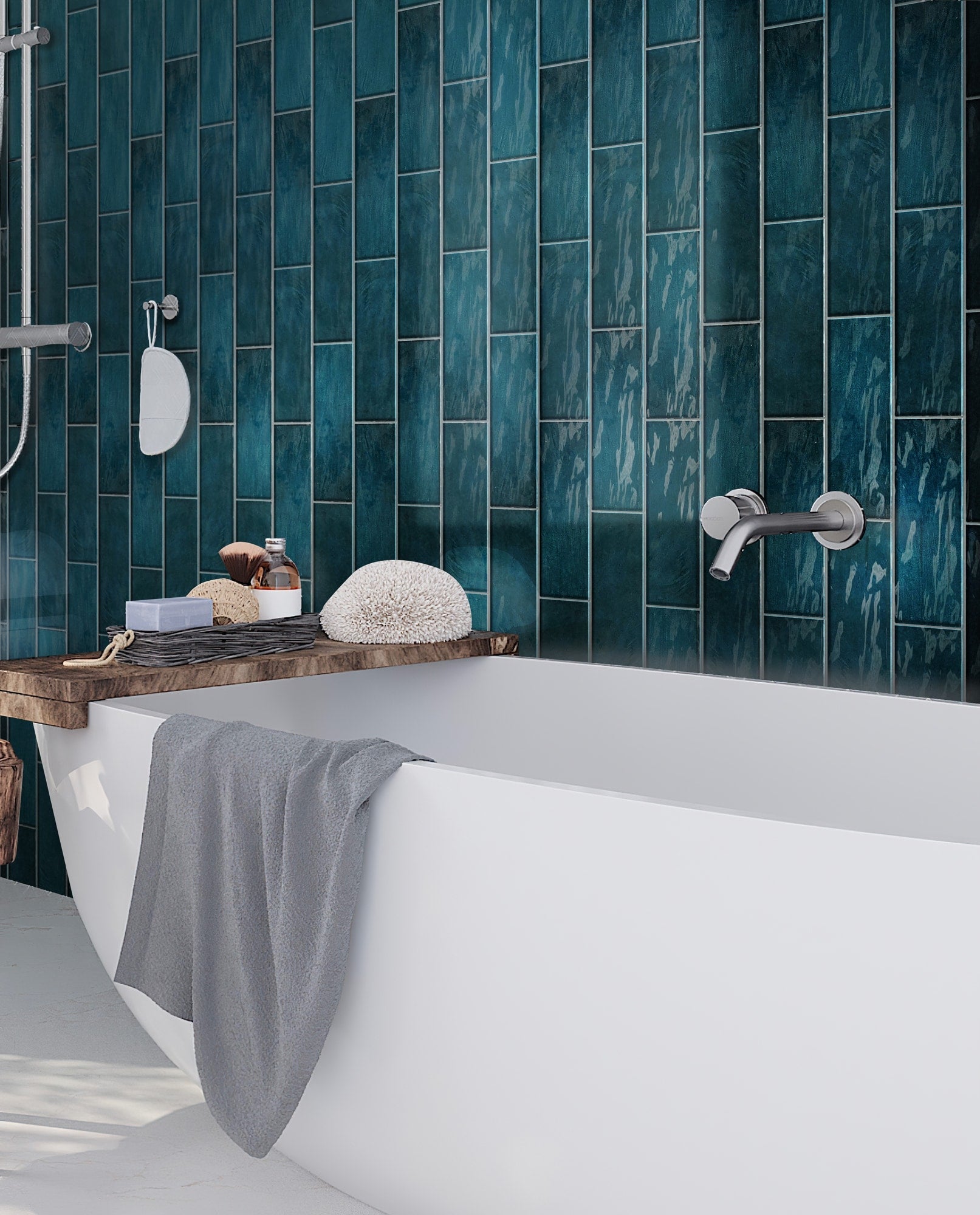 Apollo Tile (Sample) Duchess Green 2-1/2-in x 8-in Glossy Ceramic Subw ...