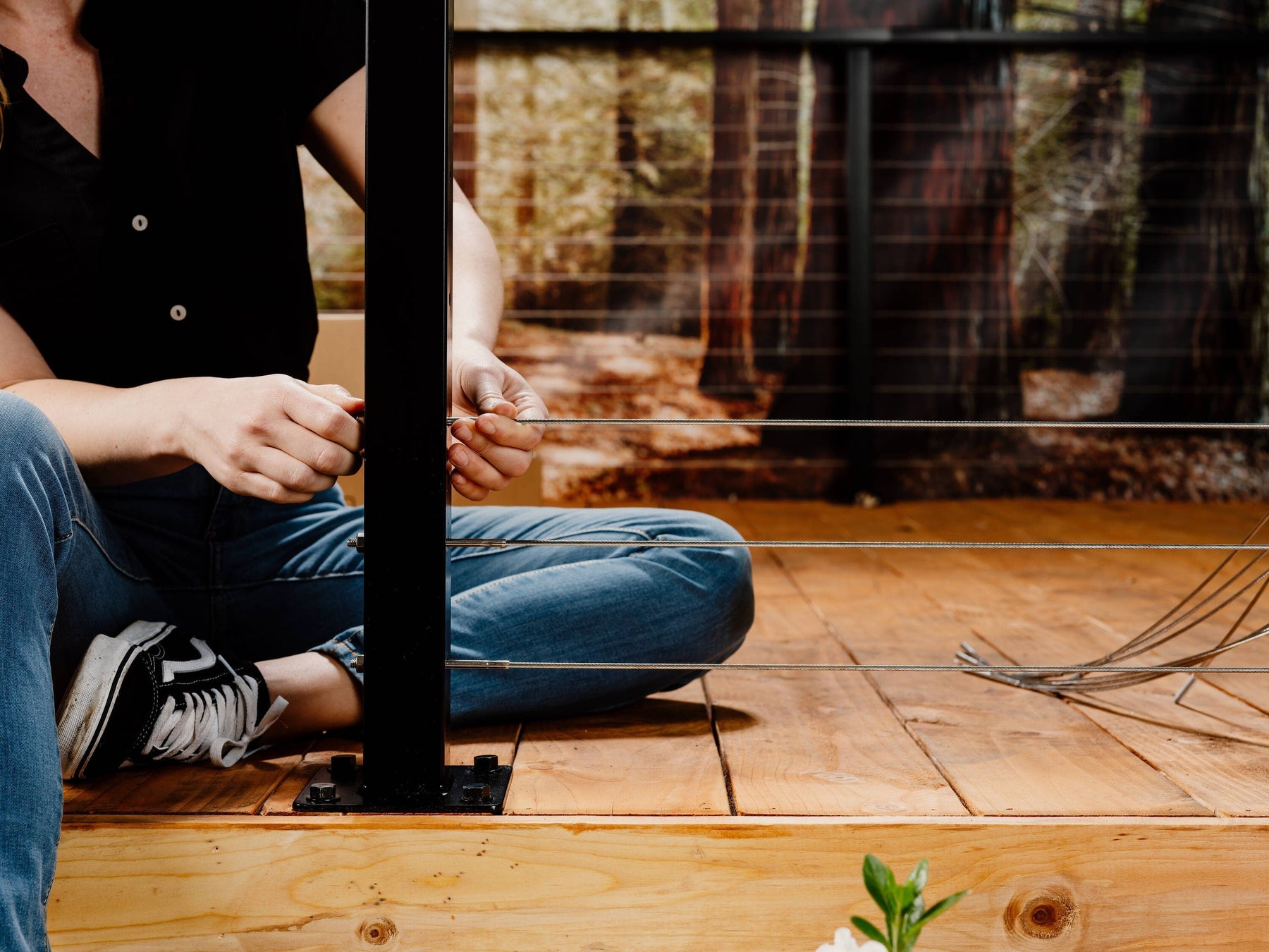 CityPost Deck Mount White Steel Deck Cable Rail Kit – PROARB