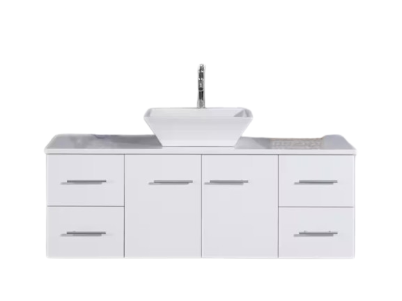 allen + roth Rian 60-in Walnut Undermount Double Sink Bathroom Vanity ...