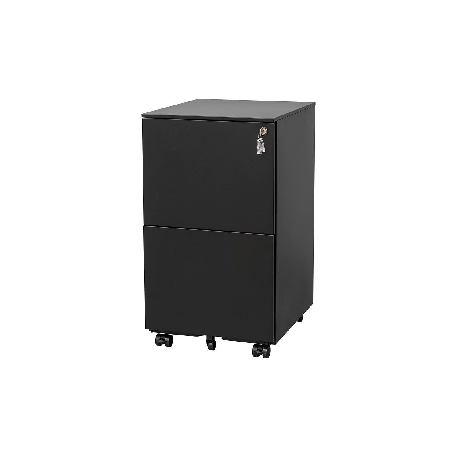 GZMR 2 Drawer File Cabinet with Lock Black 2-Drawer 15.35-in File Cabi ...