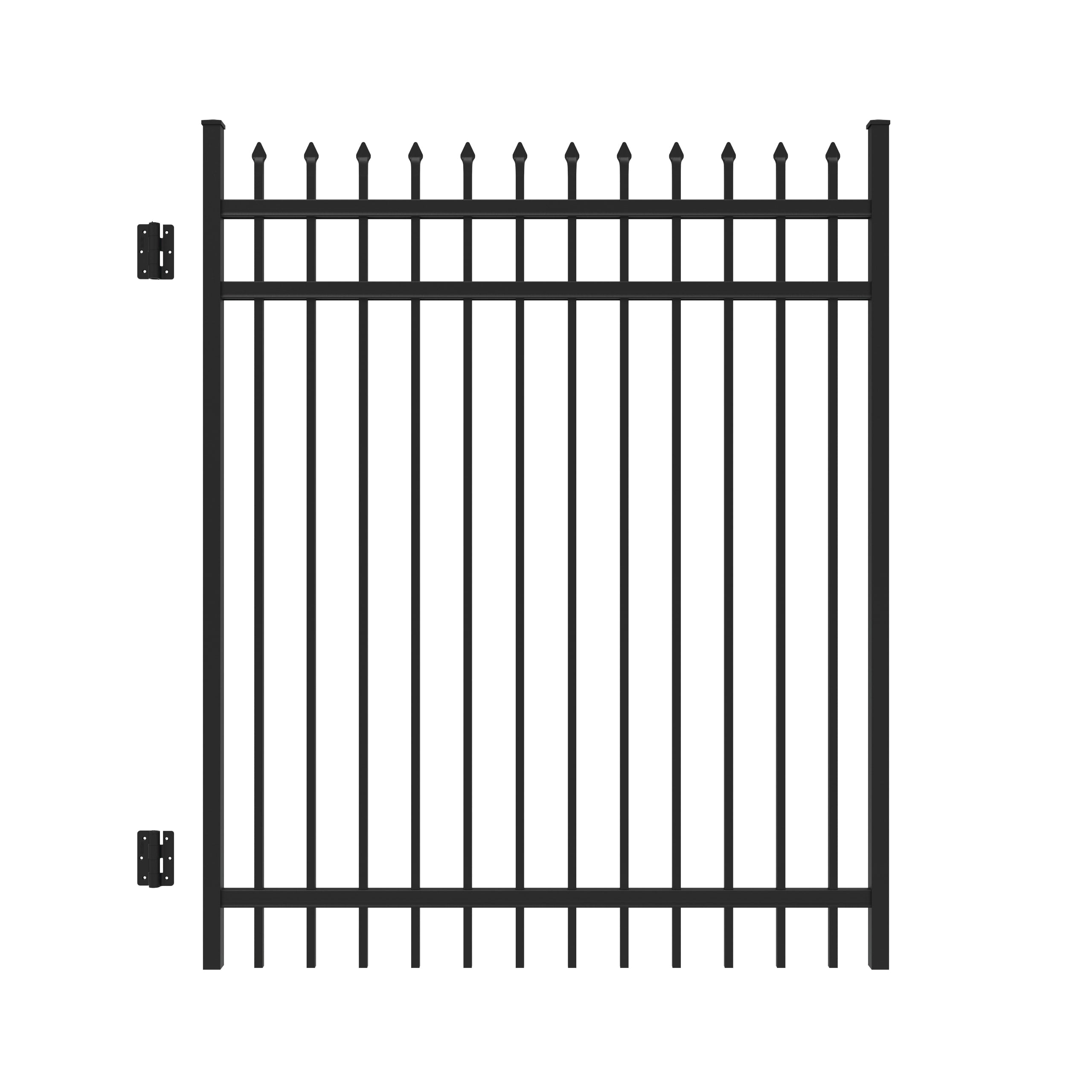 Freedom Providence Black Aluminum Spaced Picket Pressed-point Decorati ...