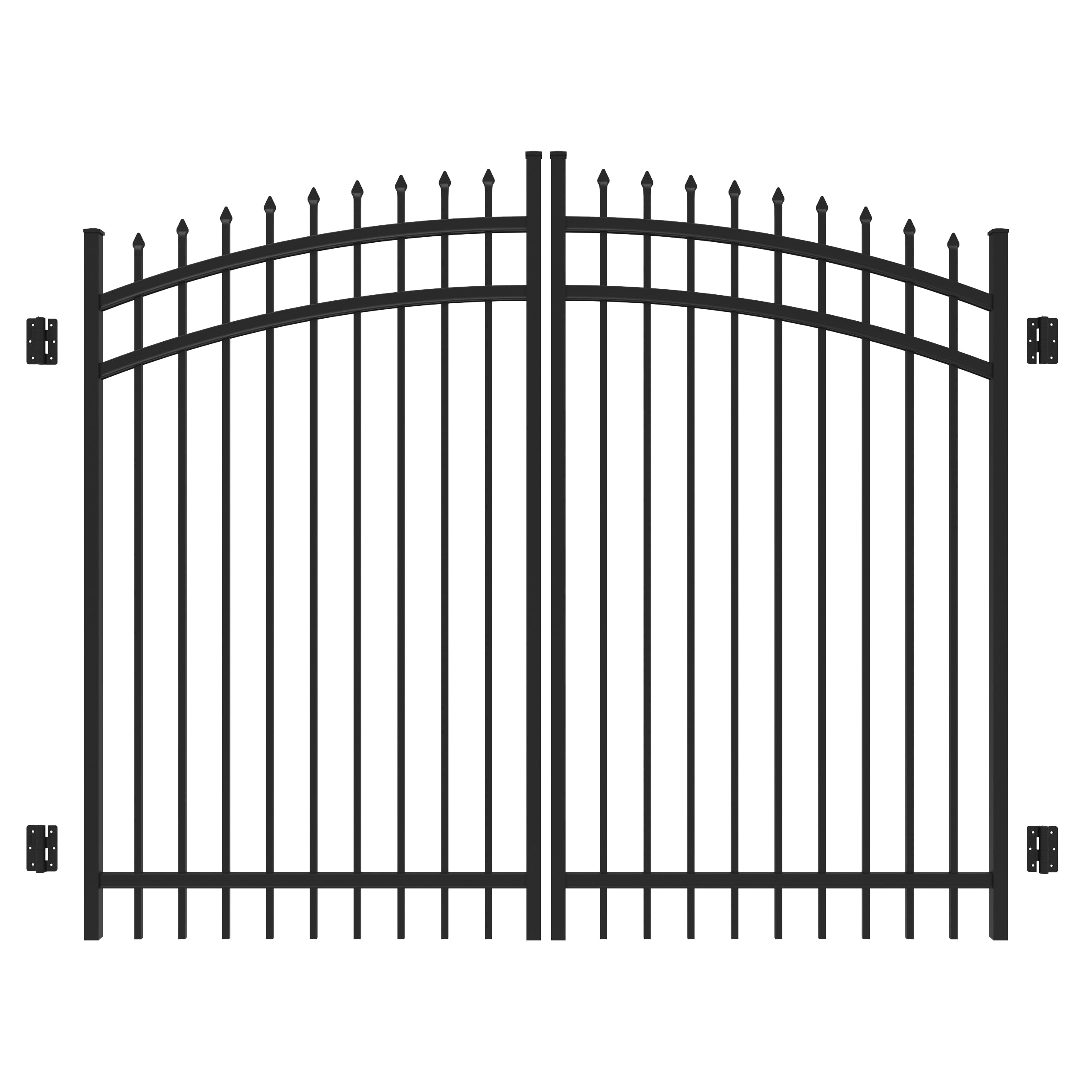 Freedom Providence 6-ft H x 8-ft W Black Aluminum Spaced Picket Arched ...